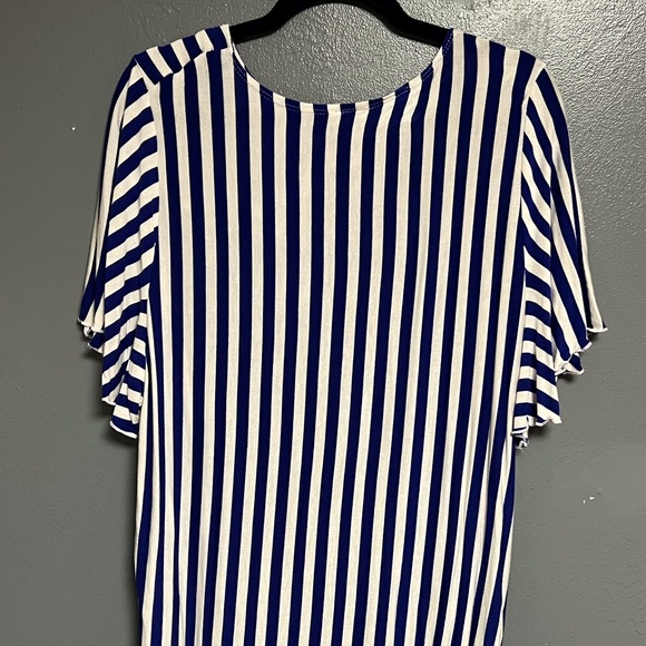 Babelicious | Tops | Babelicious Xxl Blue And White Striped Blouse Nwot ...